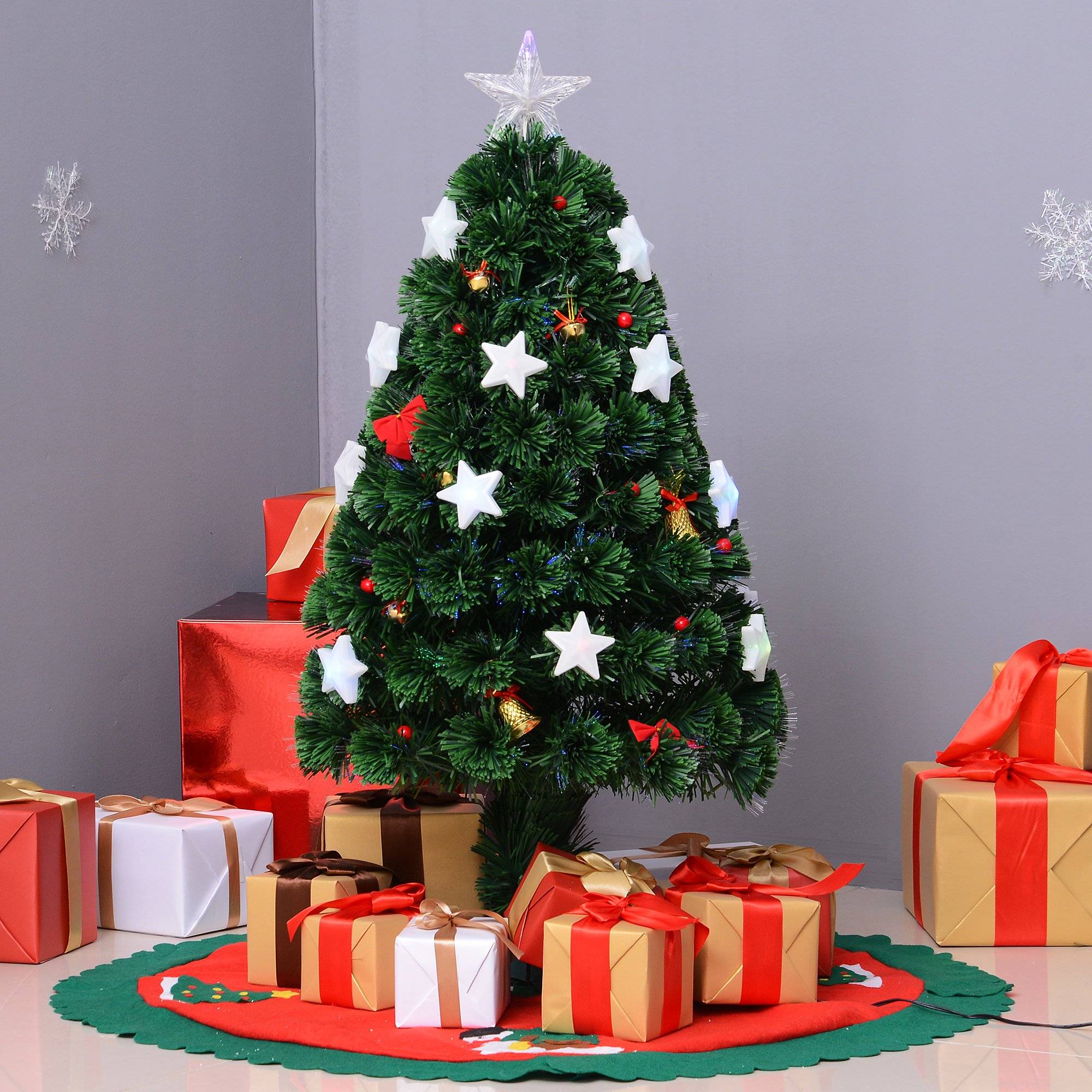 Árvore de Natal artificial 90cm Pinheiro Decoração de Natal com 12 LED ...