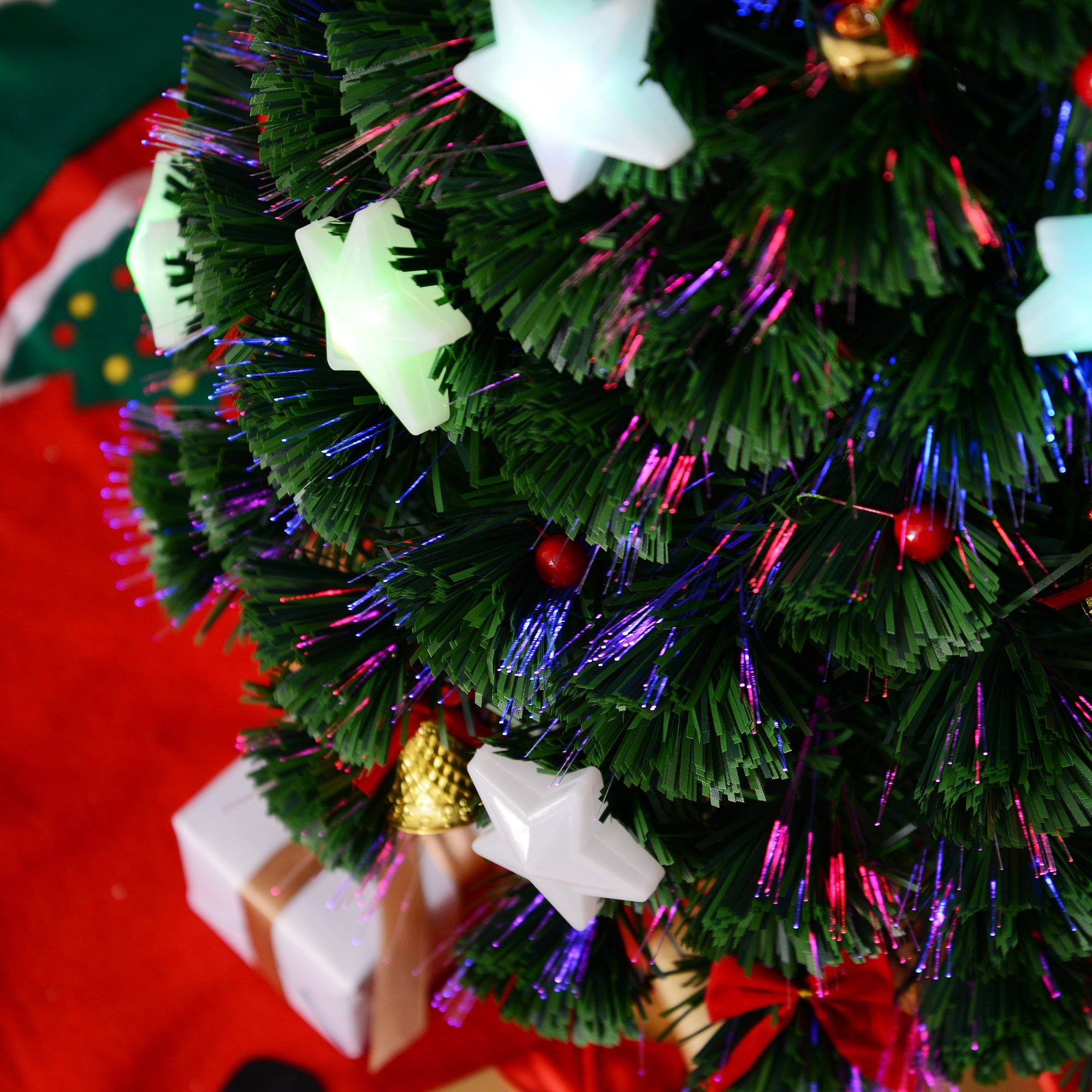Árvore de Natal artificial 90cm Pinheiro Decoração de Natal com 12 LED ...
