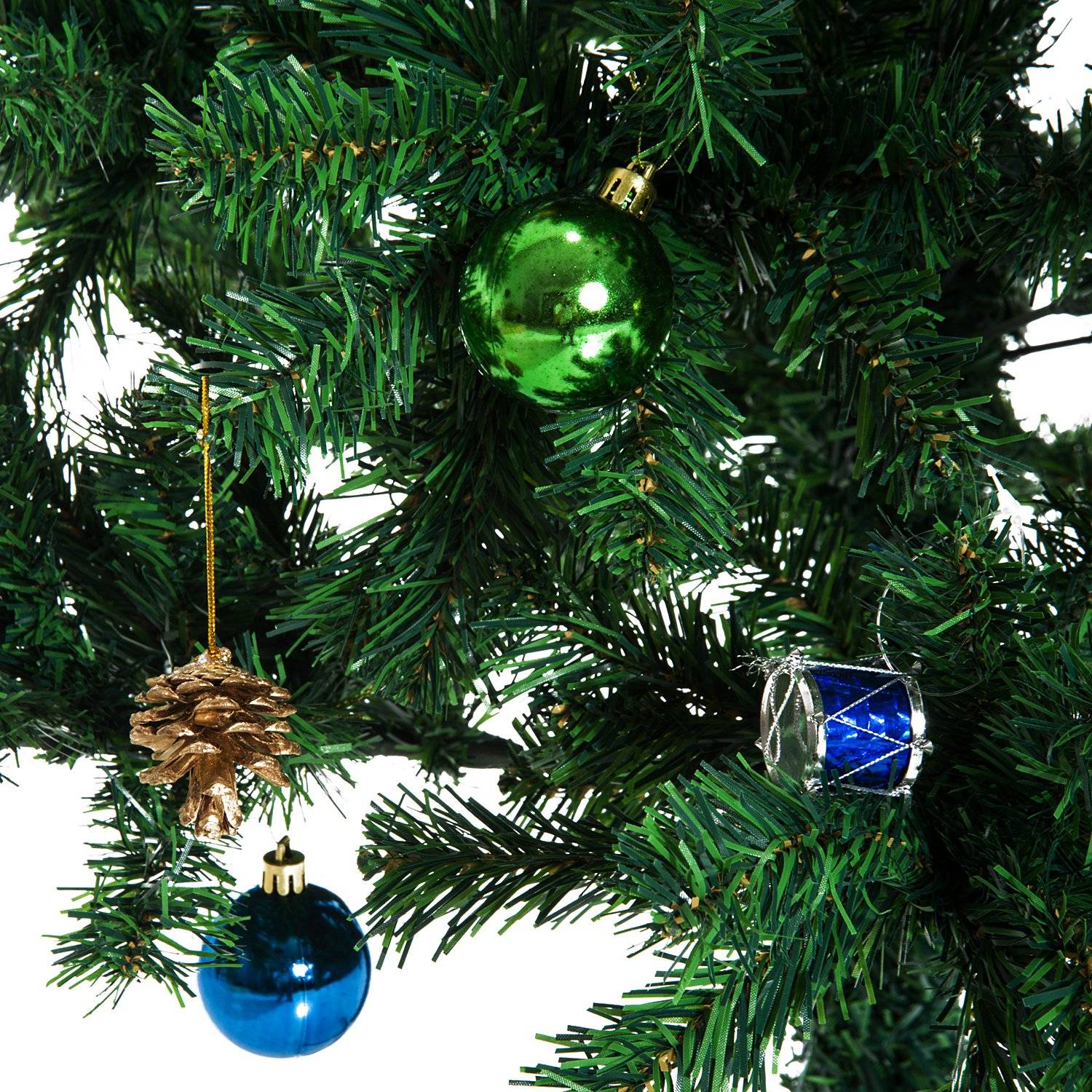 Árvore de Natal verde com enfeites Φ75x150cm Artificial Árvore ...
