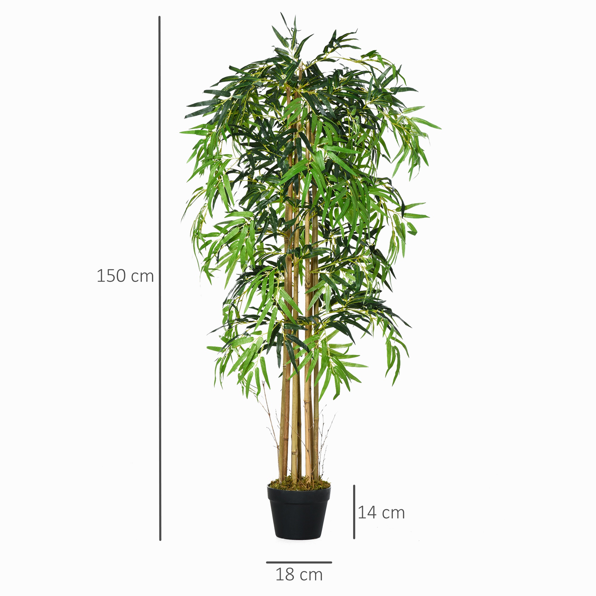 Bambu Artificial com Vaso Decorativo de 150cm, Cor Verde | Loja O Meu ...
