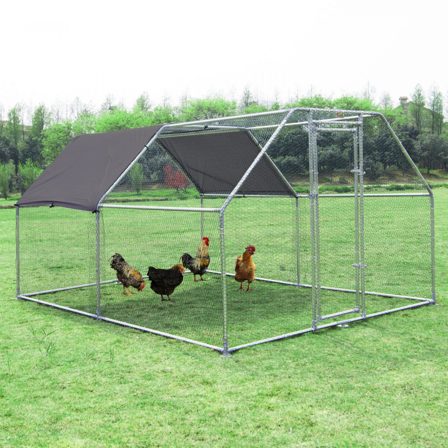 Galinheiro para aves domésticas de metal galvanizado com fechadura e ...