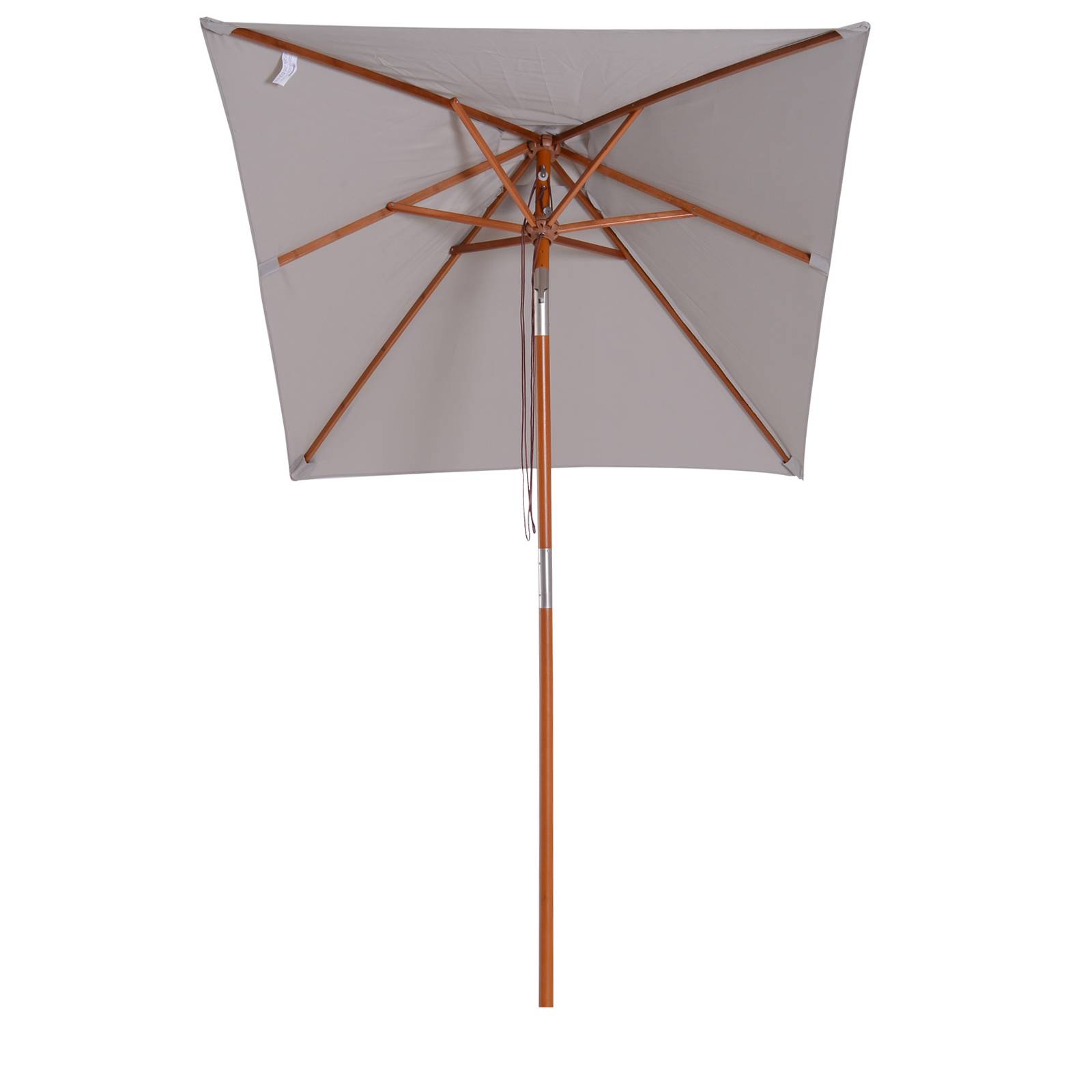 Guarda-sol 200x150cm Madeira de bambu para jardim Pátio Praia Ângulo de ...