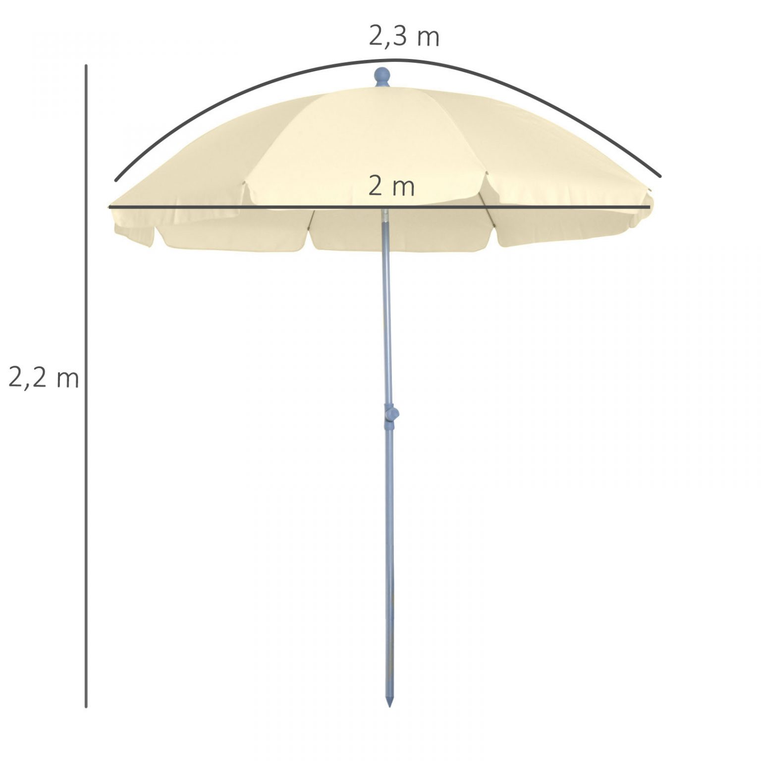 Guarda-sol de praia com Telhado Inclinado, Poste Destacável e pico ...