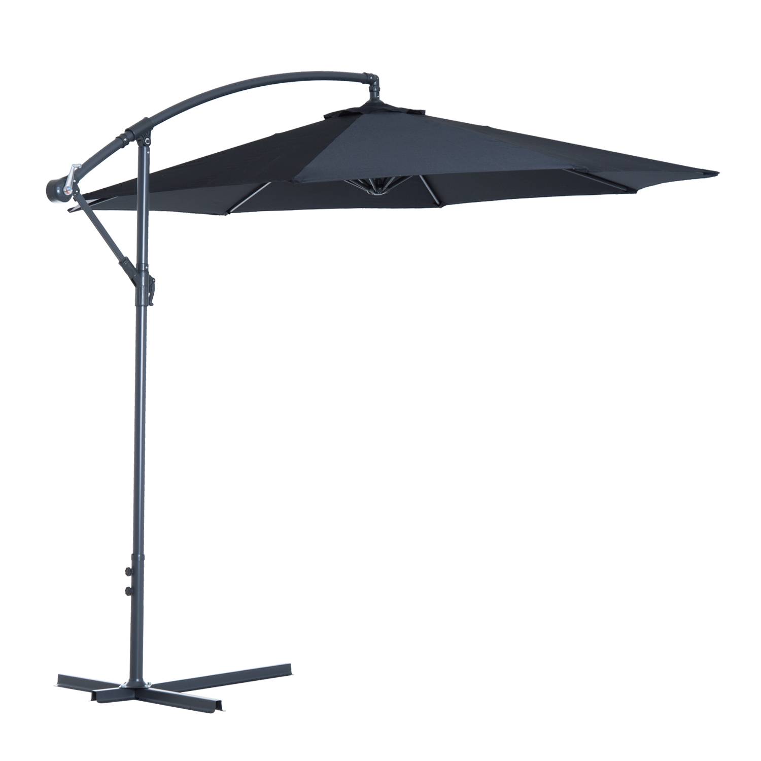 Guarda-sol grande de jardim e Exterior Φ300x260cm Preto | Loja O Meu Jardim