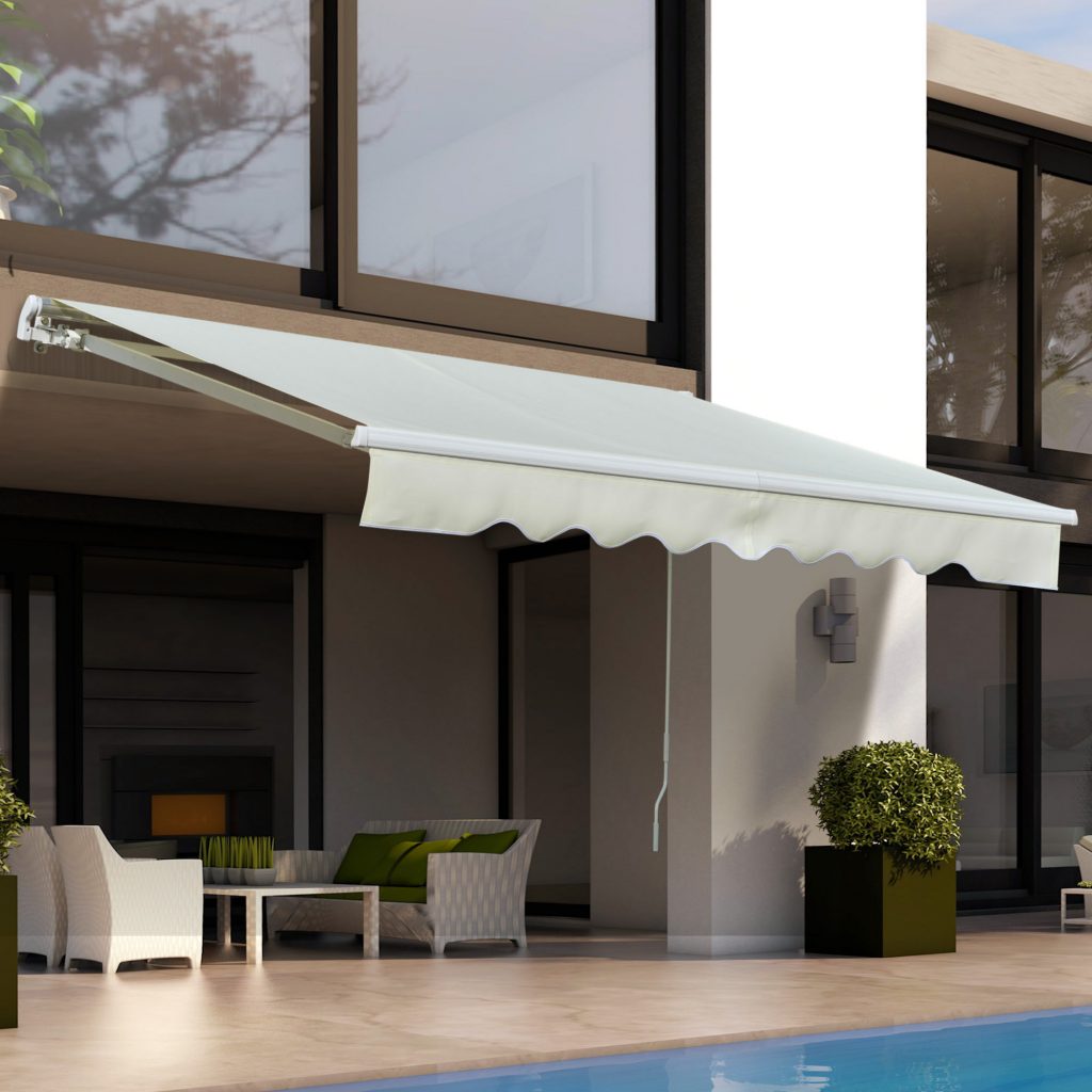 Toldo retrátil com manivela de alumínio para portas, janelas e varanda ...