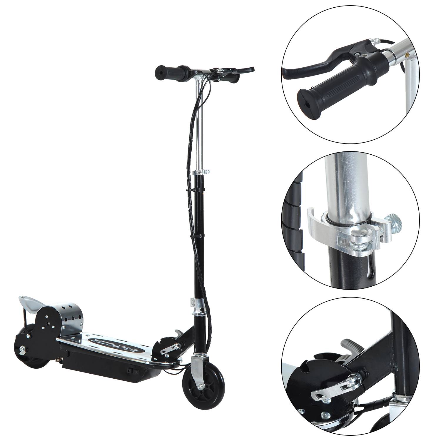 Trotinete Elétrico trotinete Dobrável com Guiador - Cor Preta - 81 ...