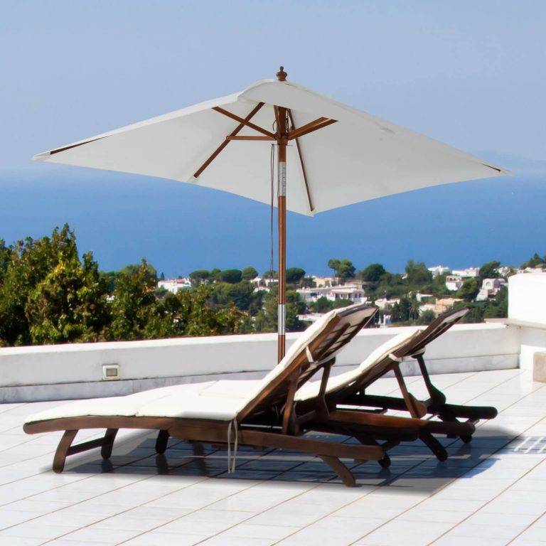Guarda-Sol Verde Madeira 3x2.45m Esplanada, Café, Bar, Hotel